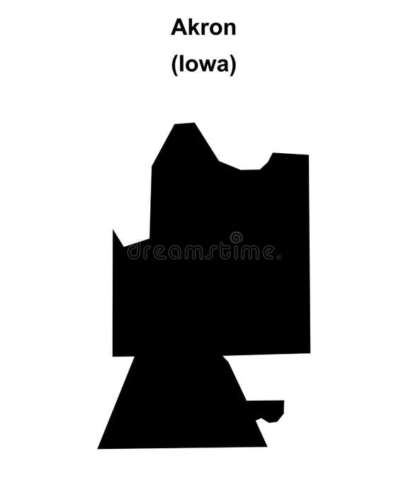 Akron outline map stock vector. Illustration of akron - 387200698