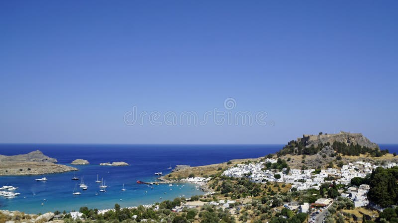 Akropolis of Lindos on Rhodes Stock Photo - Image of build, ancient ...