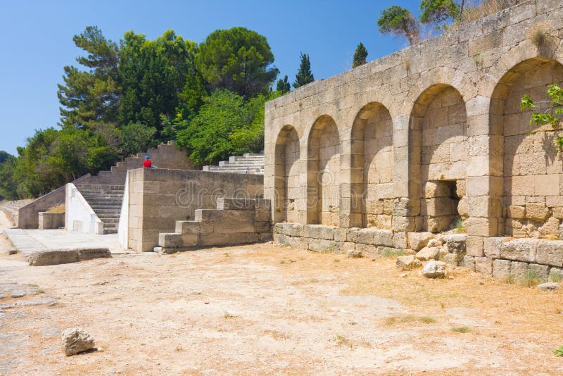 Akropolis Van Rhodos in Monte Smith Op Het Eiland Rhodes Greec Stock ...