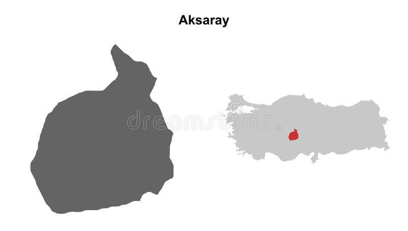 Aksaray outline map stock vector. Illustration of turkish - 379013516