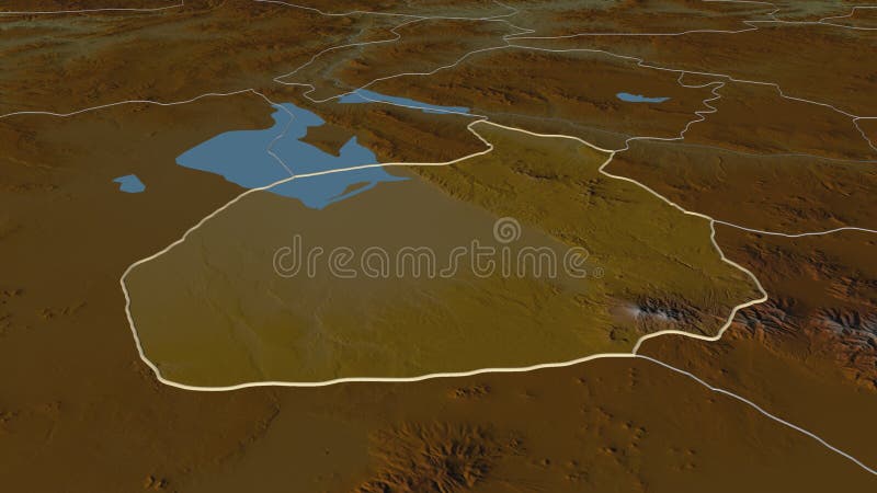 Aksaray, Turkey - Outlined. Relief Stock Illustration - Illustration of ...