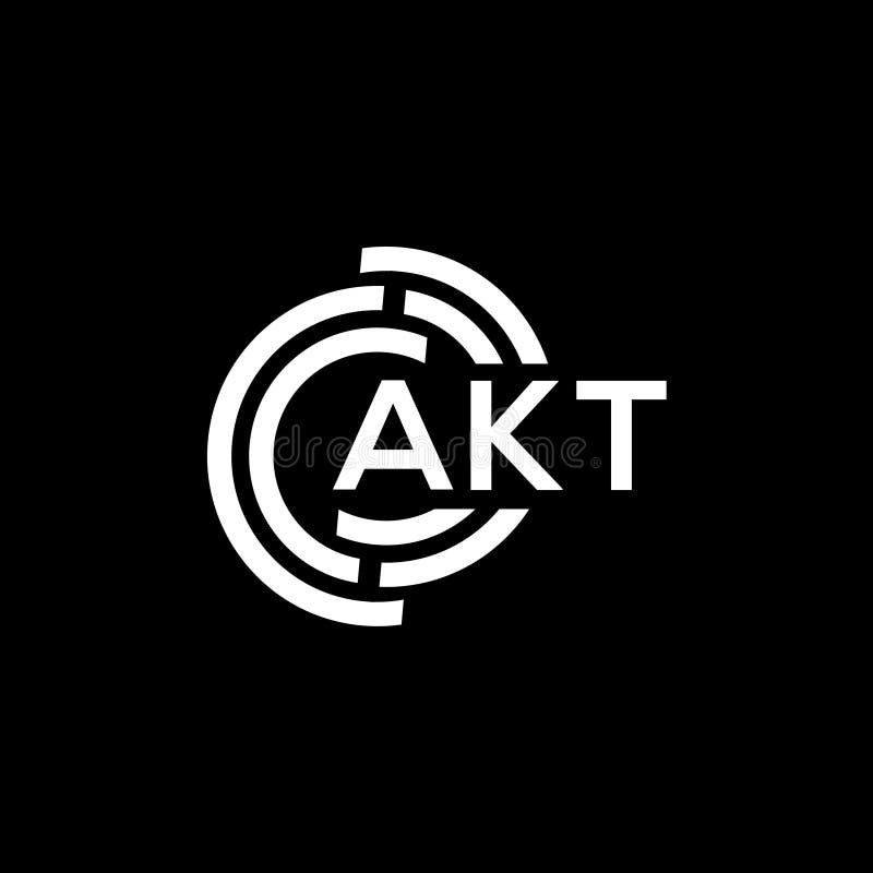 AKT Letter Logo Design on Black Background. AKT Creative Initials ...
