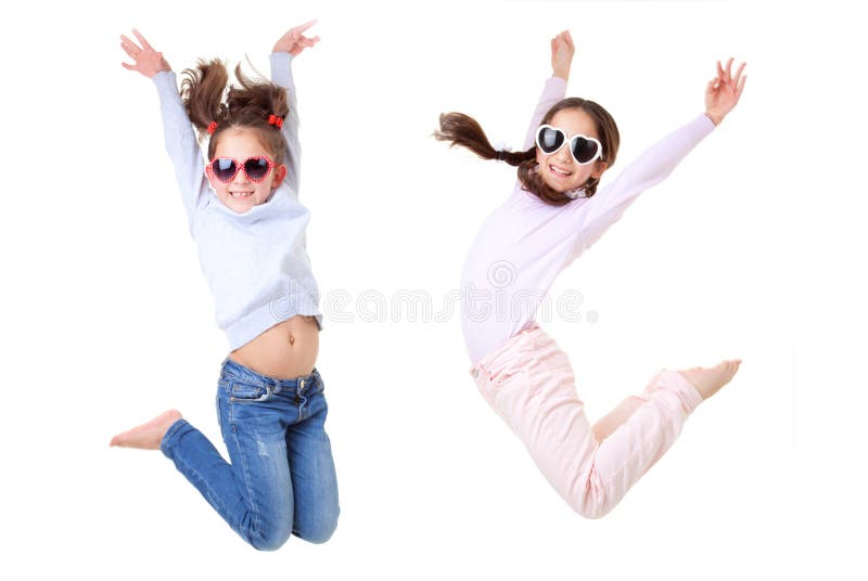 Aktives Kinderspringen stockbild. Bild von springen, lächeln - 29214207