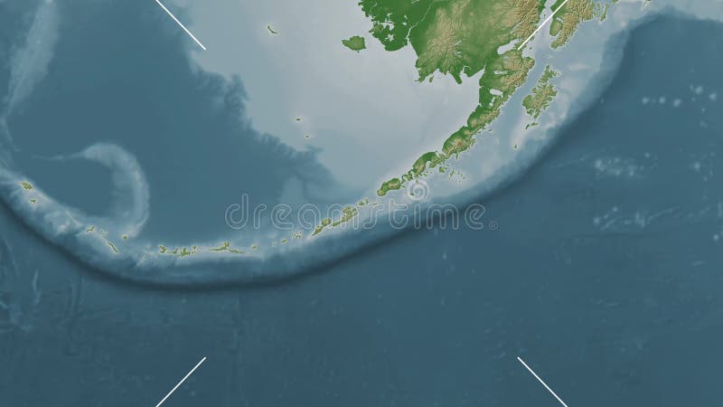Bering Island in the Bering Sea. Steel Blue Map. Slide Stock Video ...