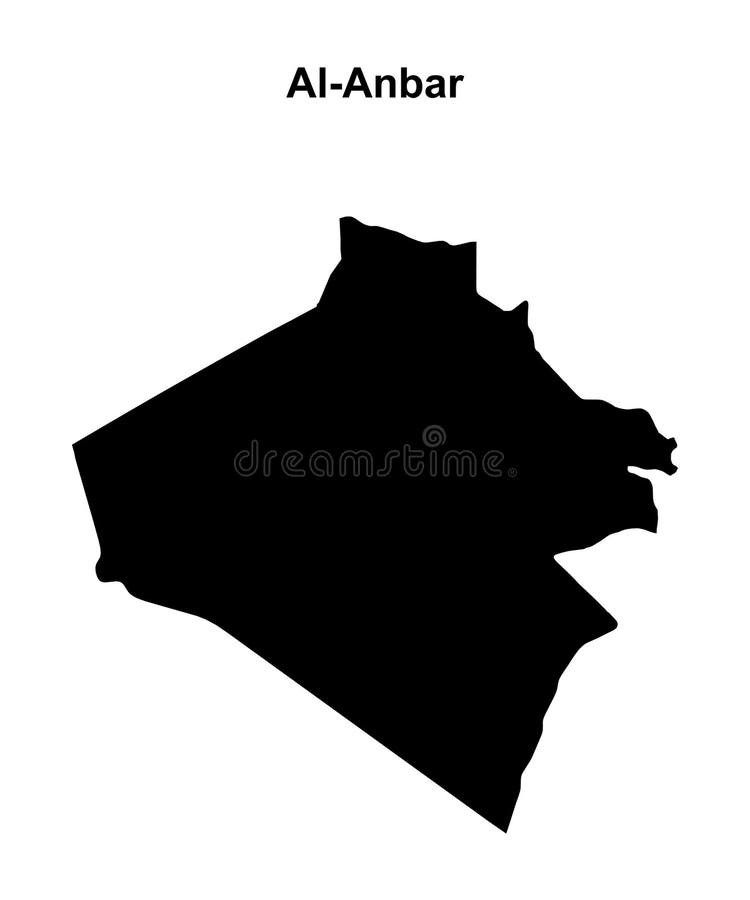 Al-Anbar outline map stock vector. Illustration of anbar - 360436684