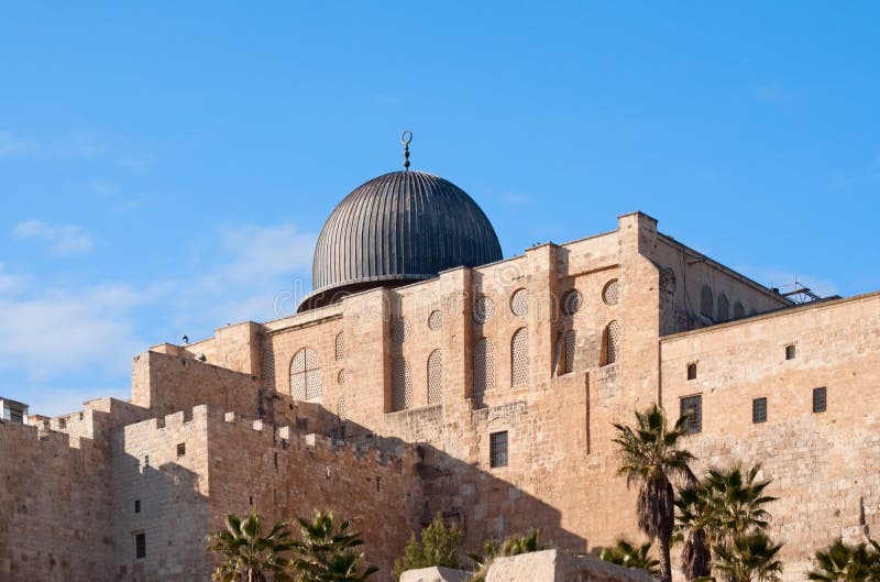Die Al-Aqsa Moschee Auf Dem Tempelberg Stockfoto - Bild von jerusalem ...