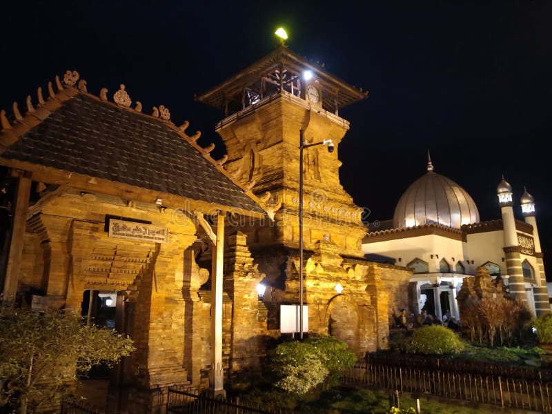 Al Aqsa Mosque, Menara Kudus Area, Central Java at Night Stock Photo ...