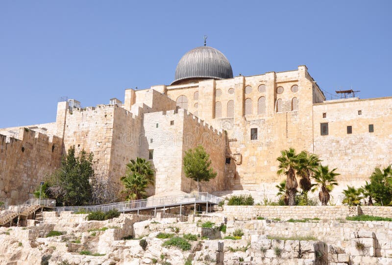Al Aqsa Mosque. Temple Mount. Jerusalem. Stock Image - Image of allah ...
