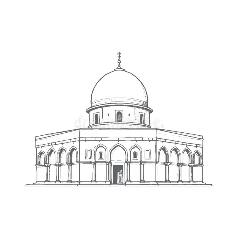 Al Aqsa Mosque Vector Design Illustration Stock Vector - Illustration ...