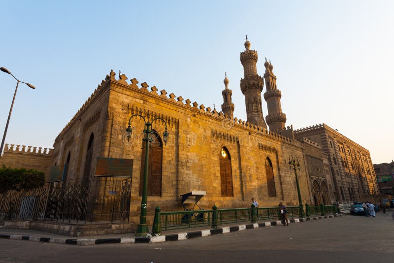 The Dome and Minaret of Al-Azhar Mosque in Cairo Stock Photo - Image of ...