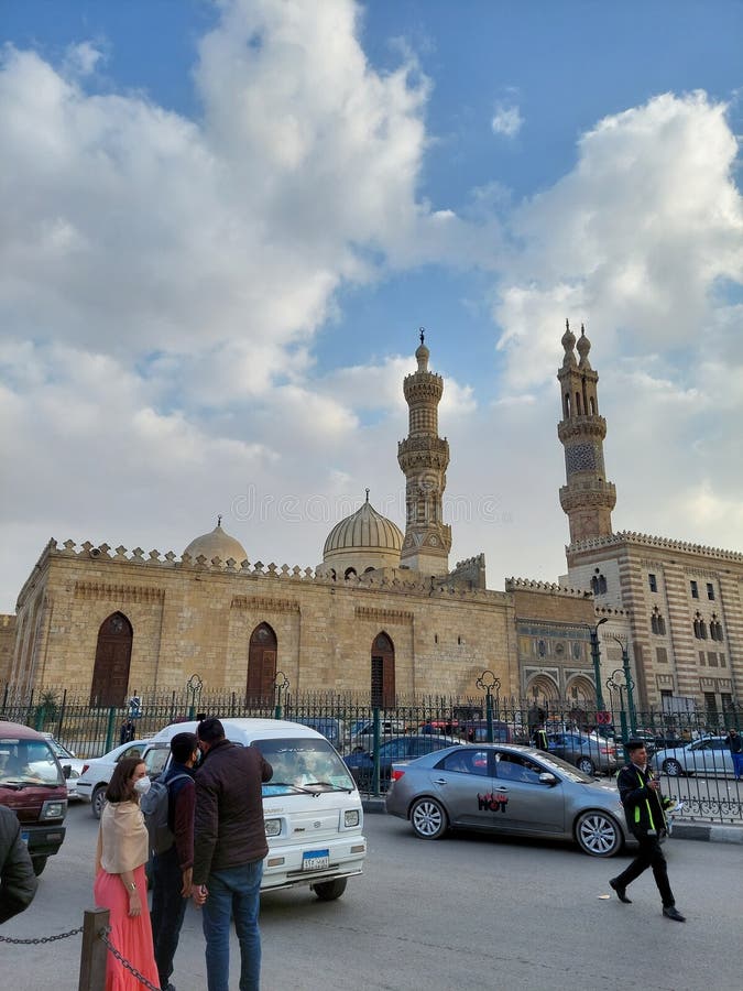 Al Azhar Mosque from Far Outside Editorial Photography - Image of ...