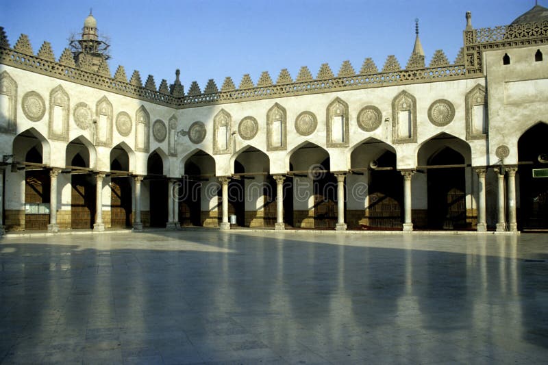 Al-Azhar Mosque, Cairo, Egypt Stock Photo - Image of minaret, muslim ...
