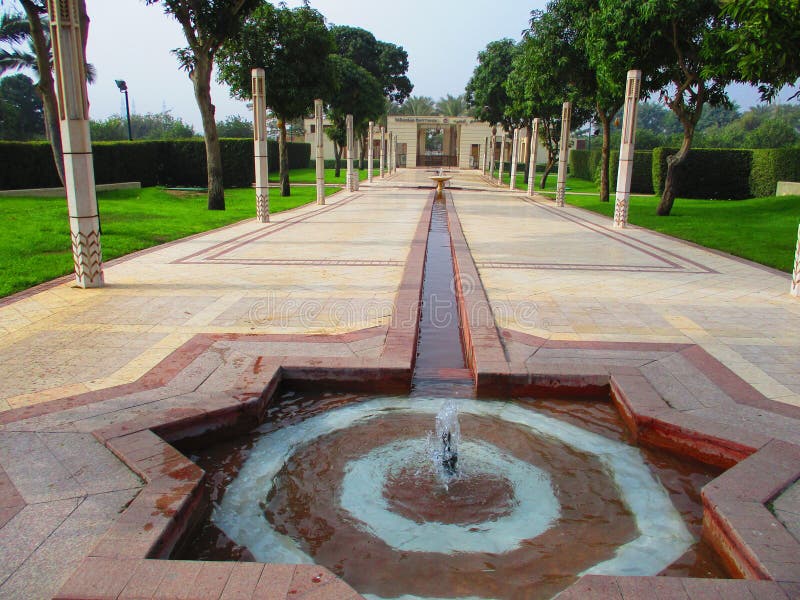 Al Azhar Park stock image. Image of water, nature, trees - 224689751