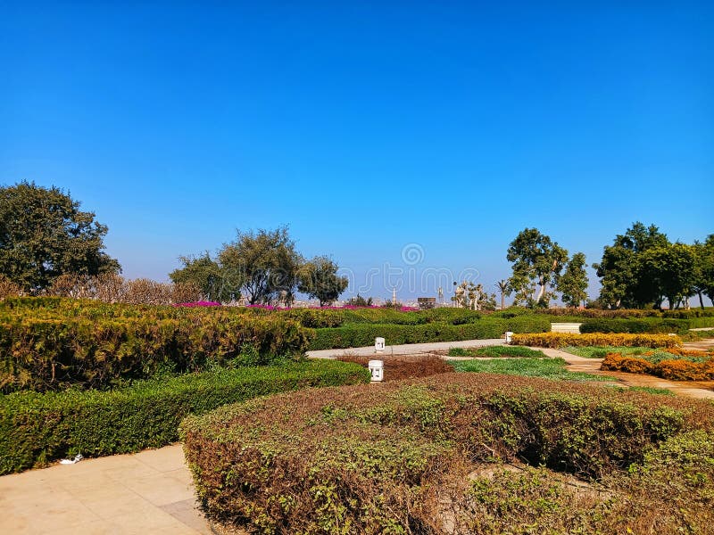 Al Azhar Park in Cairo in Egypt Stock Image - Image of agriculture ...