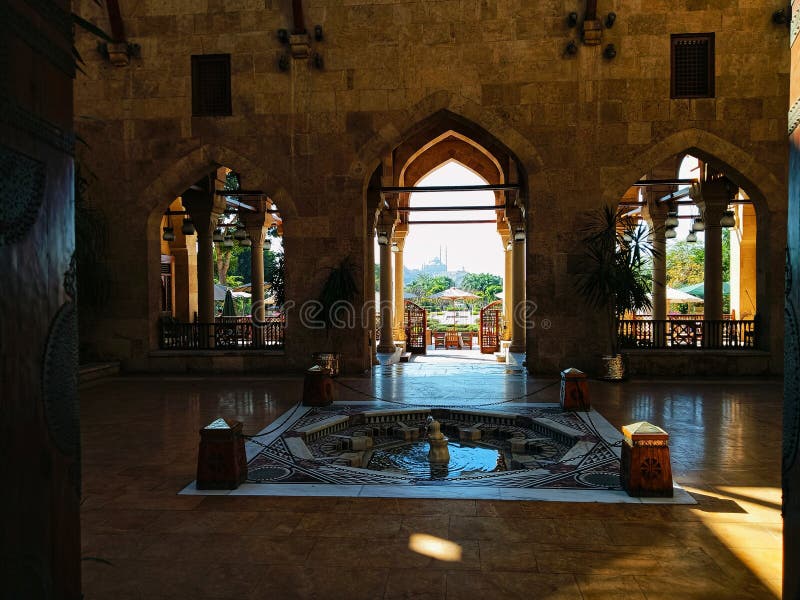 Al Azhar Park in Cairo in Egypt Stock Photo - Image of home, lighting ...