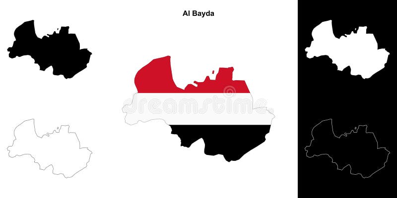 Al Bayda outline map stock vector. Illustration of empty - 323935260