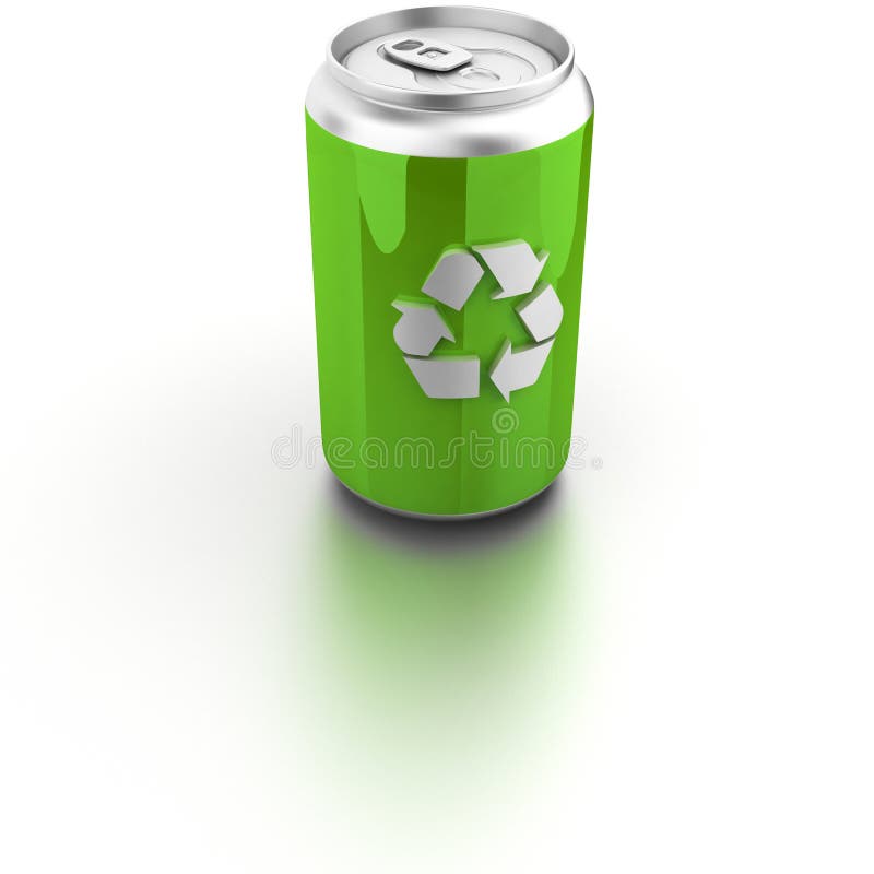 Beverage Can with Recycle Symbol Stock Illustration - Illustration of ...
