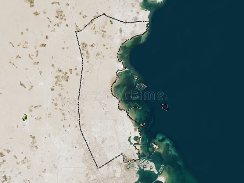 Al Daayen, Qatar. Low-res Satellite. No Legend Stock Illustration ...