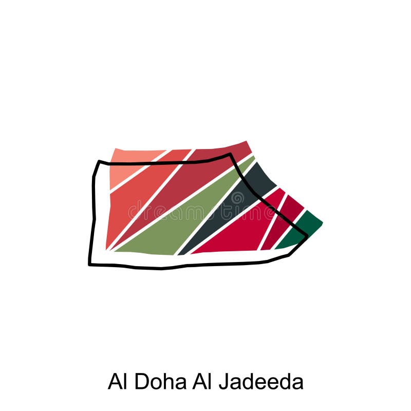 Al Doha Al Jadeeda Map, Flat Vector with High Details. Qatar ...