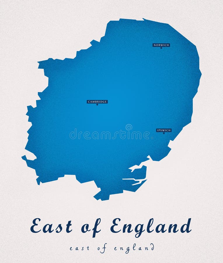 Al Este De Inglaterra Art Map Stock de ilustración - Ilustración de ...