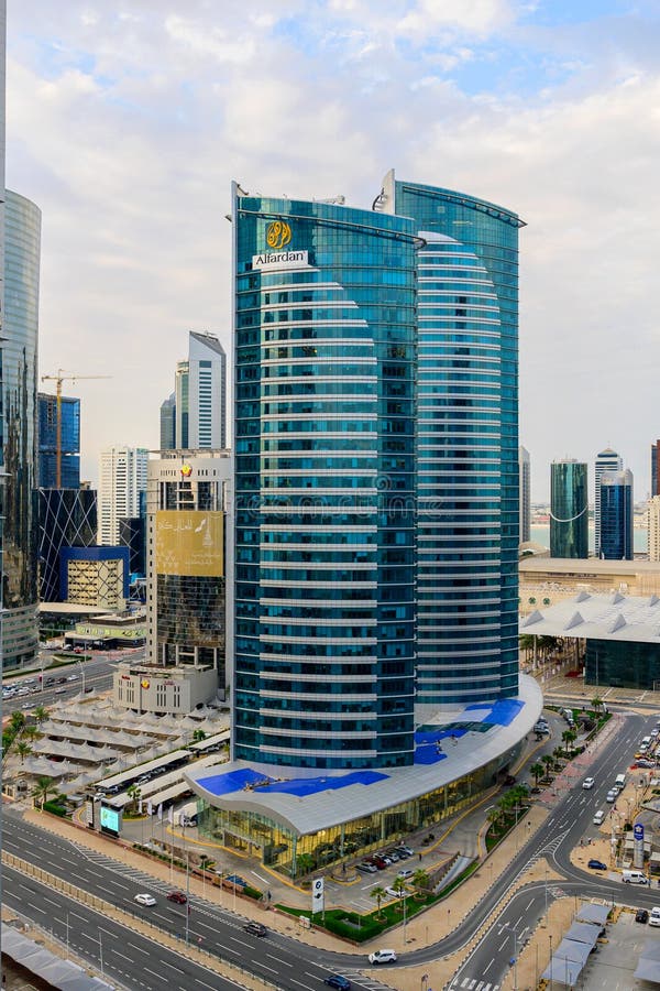 Al fardan twin tower doha foto de archivo editorial. Imagen de ...