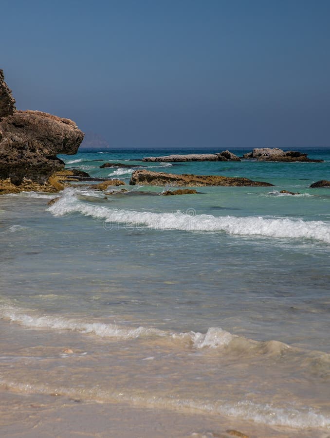 Al Fizayah Beach, Oman stock image. Image of beach, stone - 279968921