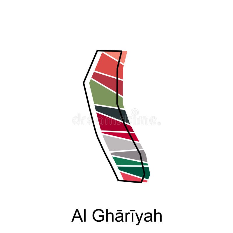 Ar Rayyan Map Flat Vector Illustration Outline Map Of Qatar Vector/show ...