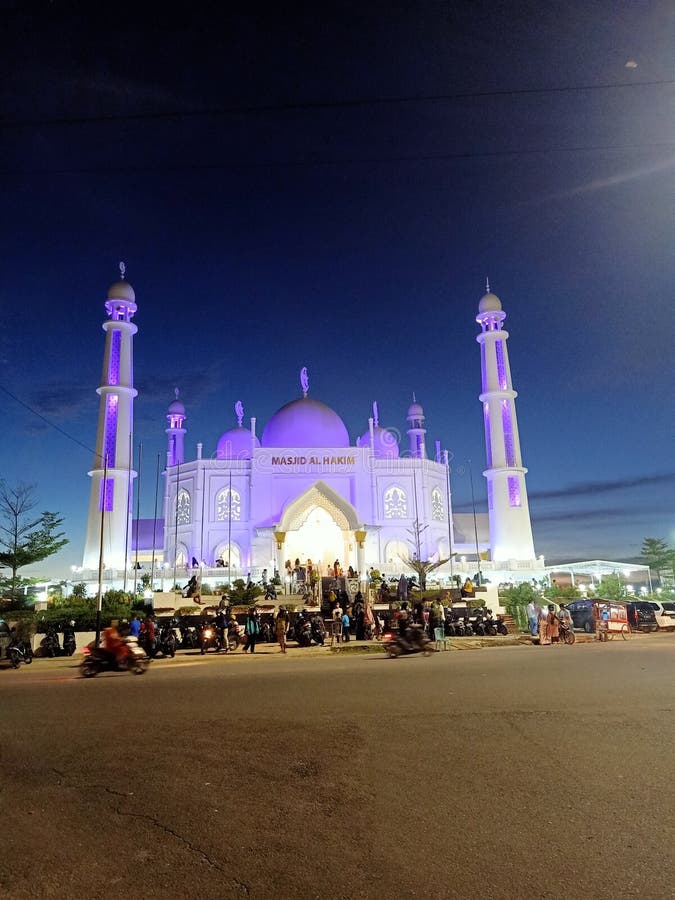 Al Hakim Mosque at the Night Stock Photo - Image of night, landmark ...