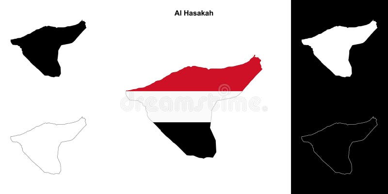 Al Hasakah outline map stock illustration. Illustration of shape ...