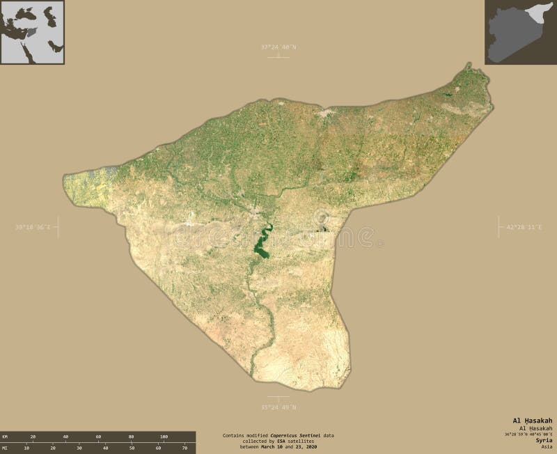 Al Hasakah, Syria - Composition. Sentinel-2 Satellite Stock ...