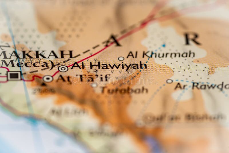 Al Hawiyah, Saudi Arabia Highlighted on a World Map Stock Photo - Image ...