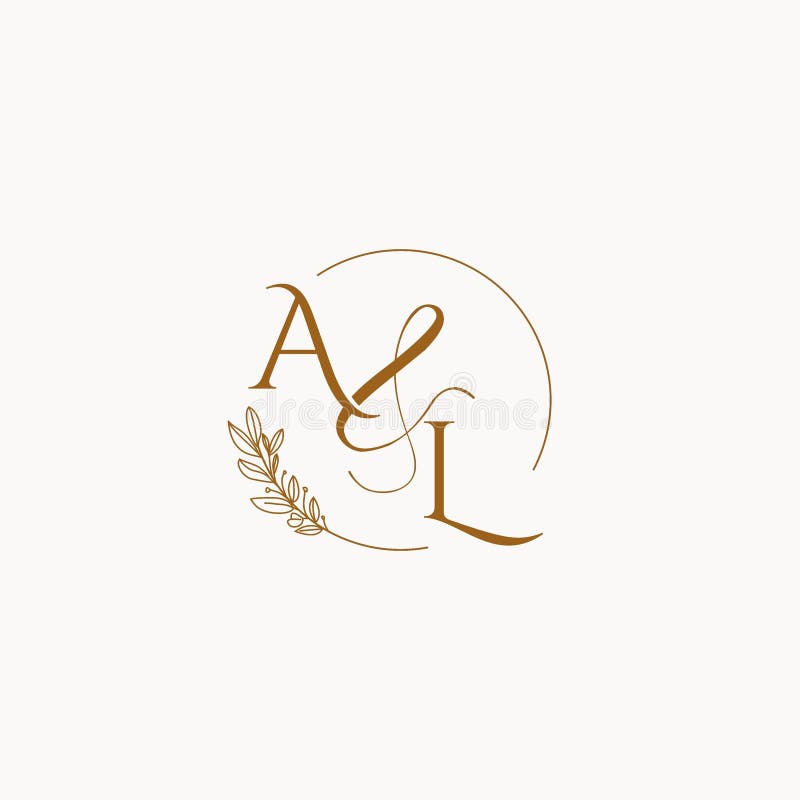 AL Initial Wedding Monogram Logo Stock Illustration - Illustration of ...