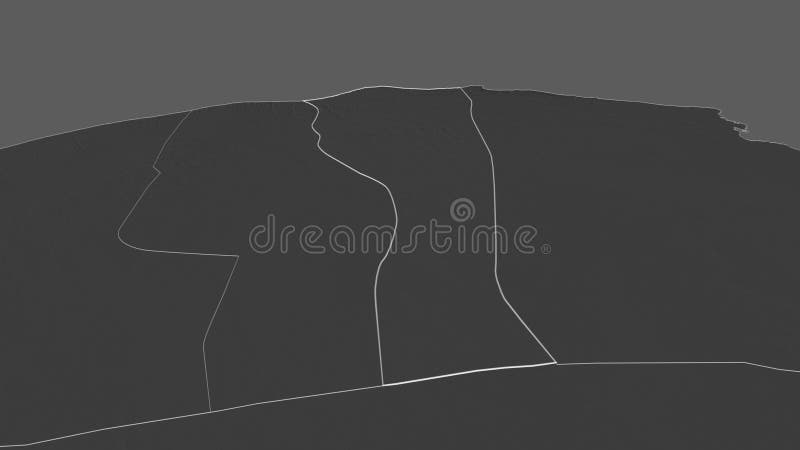 Al Jabal Al Akhdar, Libya - Outlined. Bilevel Stock Illustration ...