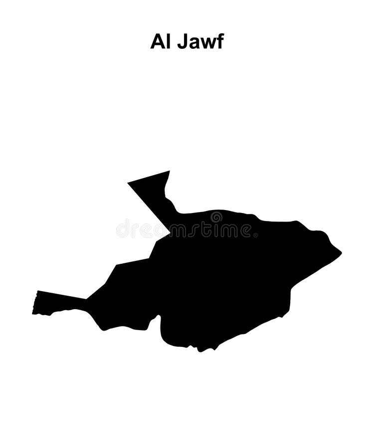 Al Jawf outline map stock vector. Illustration of isolated - 360653020