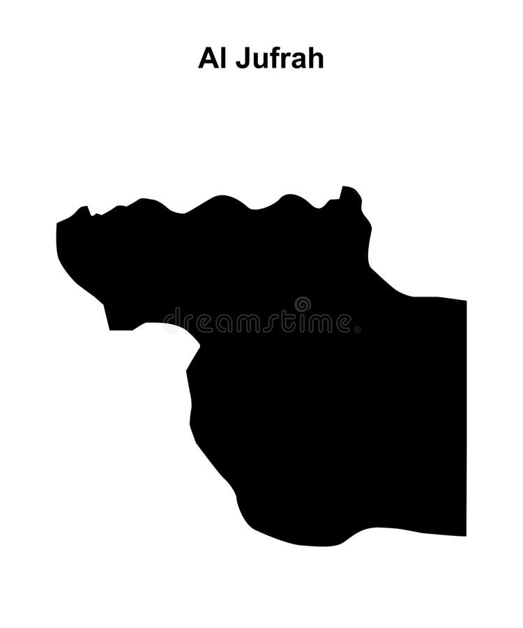 Al Jufrah outline map stock vector. Illustration of tourism - 356531812