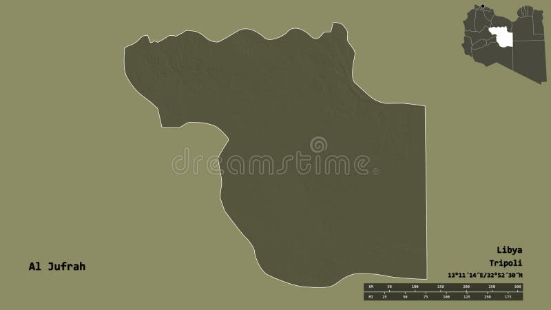 Al Jufrah, District of Libya, Zoomed. Administrative Stock Illustration ...