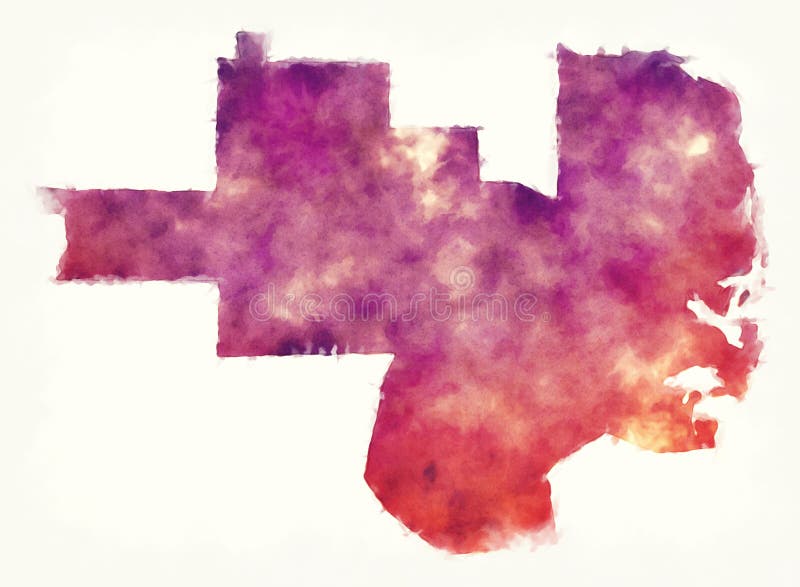 Al Khor Municipality Watercolor Map of Qatar Stock Illustration ...