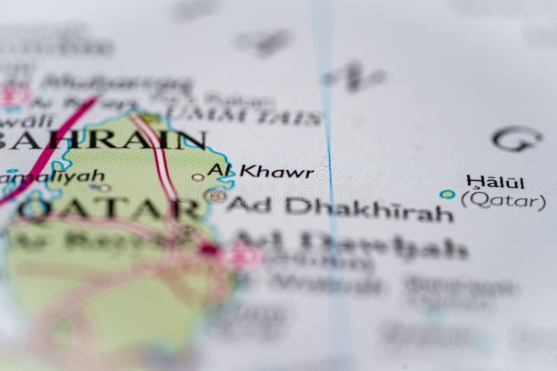 Al Khor, Qatar Highlighted on a World Map Stock Photo - Image of view ...