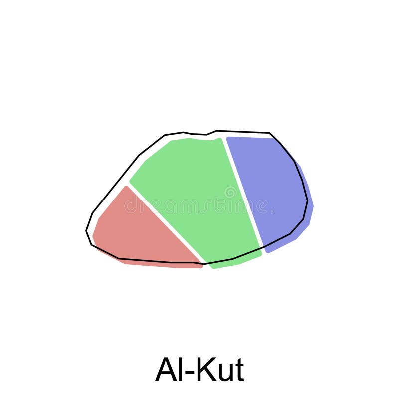 Al Kut City of Iraq Map Vector Illustration Design Template on White ...