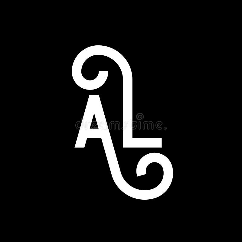 AL Letter Logo Design on Black Background. AL Creative Initials Letter ...