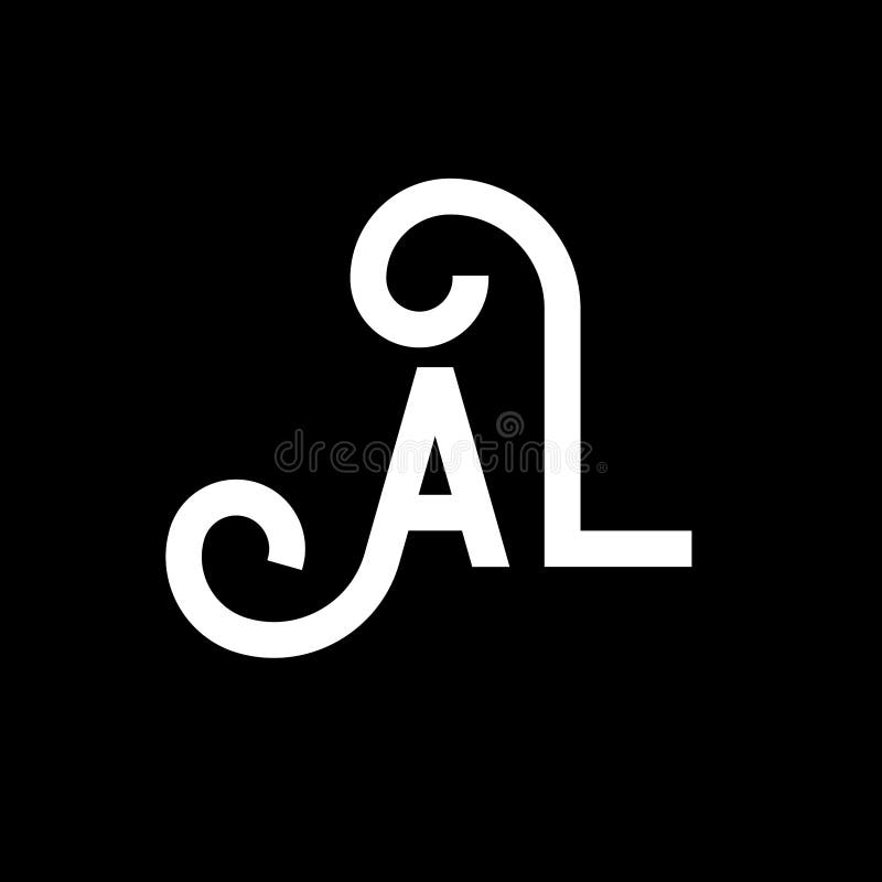 AL Letter Logo Design on Black Background. AL Creative Initials Letter ...