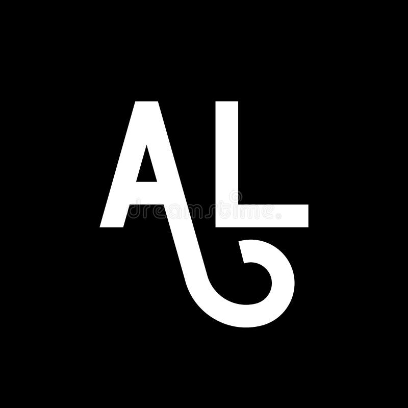 AL Letter Logo Design on Black Background. AL Creative Initials Letter ...