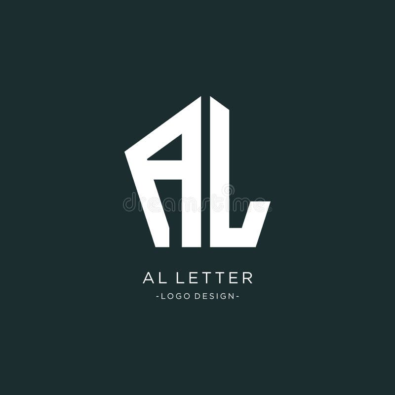 AL Letter Logo Design with Sans Serif Font Vector Illustration ...