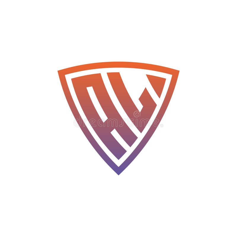 AL Logo Shield Monogram Gradient Style Design Stock Vector ...