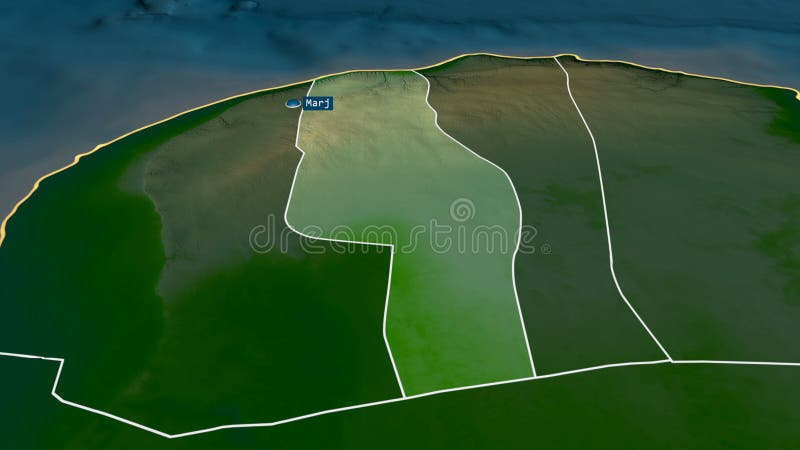 Al Marj, Libya - Highlighted with Capital. Physical Stock Illustration ...
