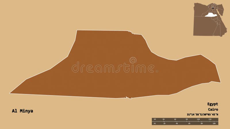 Minya Governorate of Egypt Flag Textile Cloth Fabric Waving on the Top ...