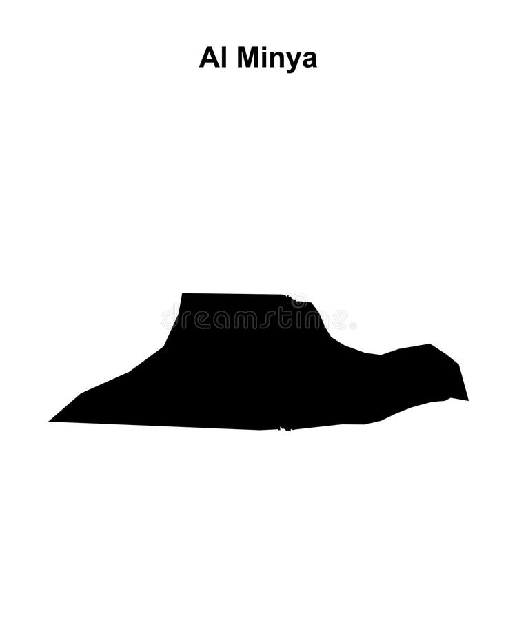 Al Minya outline map stock vector. Illustration of cartography - 360359941