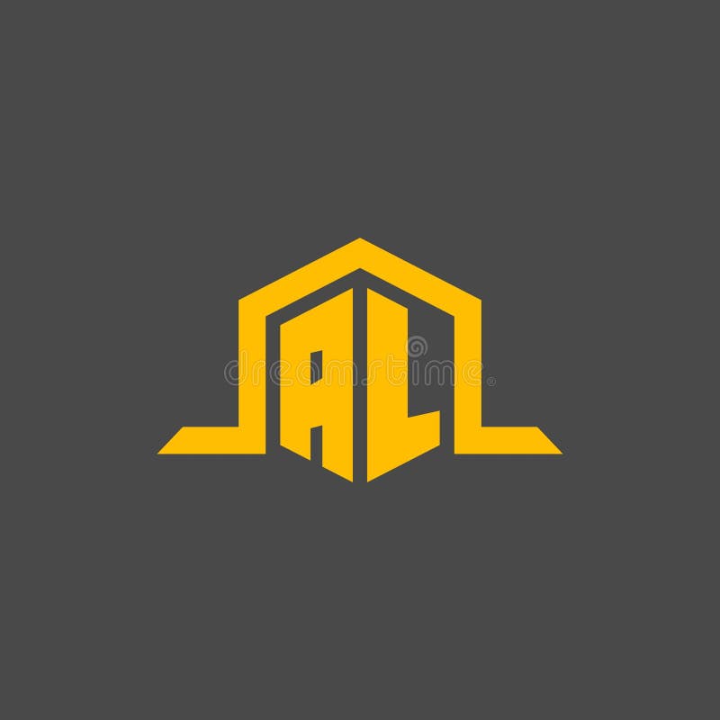 AL Monogram Initial Logo with Hexagon Style Design Stock Vector ...