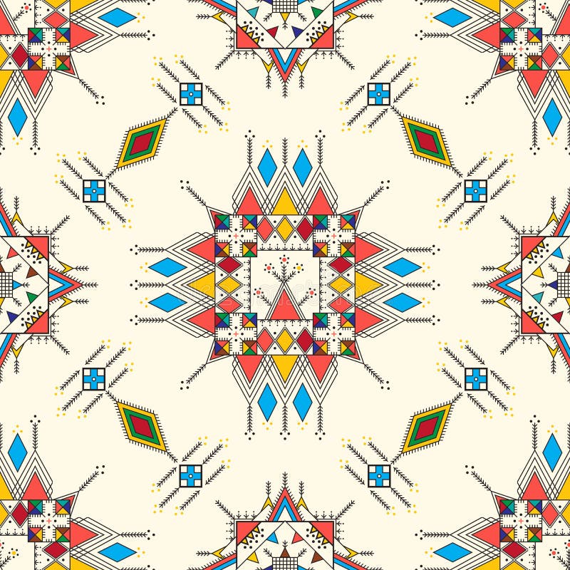 Al-Qatt Al-Asiri Pattern 79 Stock Vector - Illustration of colored ...