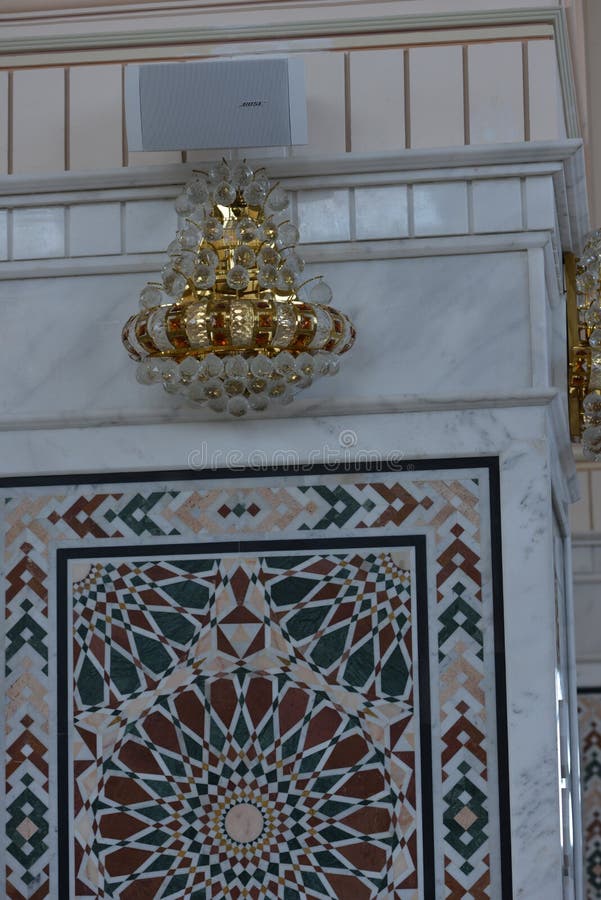 Al Rahman Mosque Interior Muscat Oman Stock Image - Image of glass ...